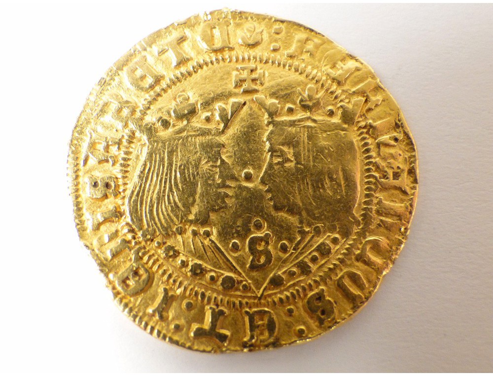 Rare Spanish Doubloon Gold Coin Currency Massive Catholic Monarchs