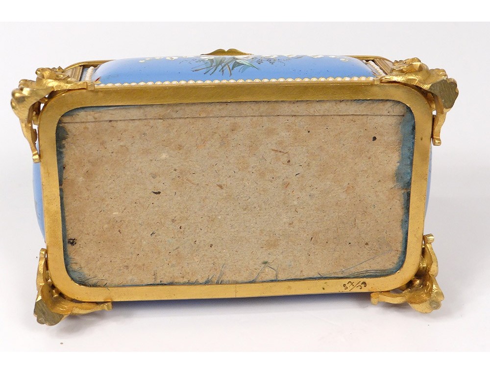 Box small enamel box Bressans pearls bronze Tahan Napoleon III nineteenth