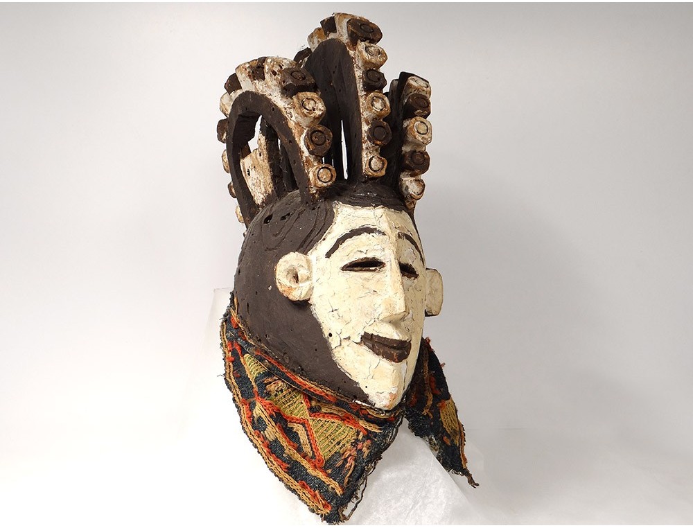 African polychrome wood mask Igbo Nigeria Agbogho Mmwo Africa mask ...