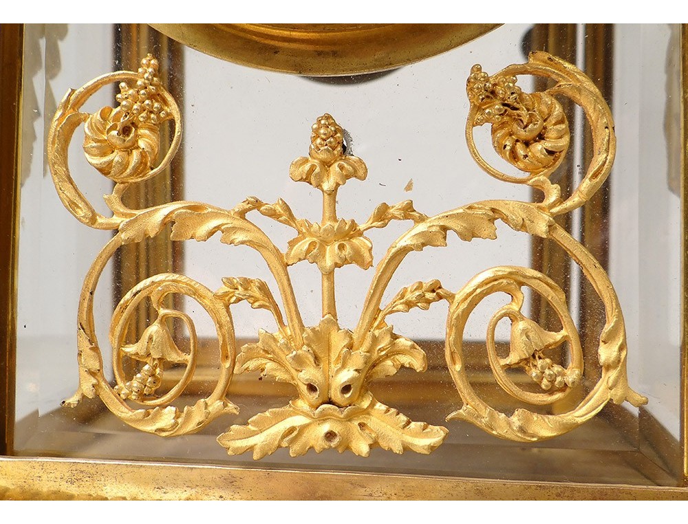 Pendulum Louis XVI gilt bronze white marble clock Napoleon III nineteenth