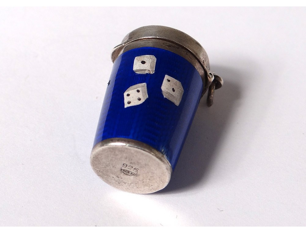 Miniature case door dice to play sterling silver enamel silver nineteenth