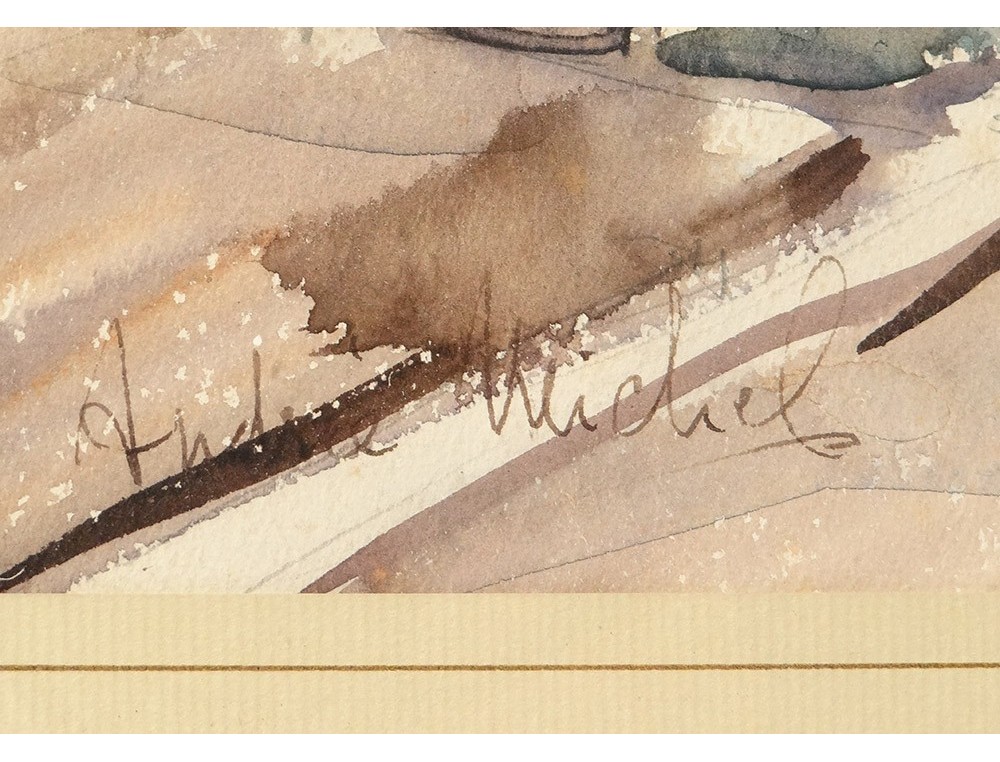 Watercolor Andrée Michel view Pont Marie Paris Ile Saint-Louis Seine ...