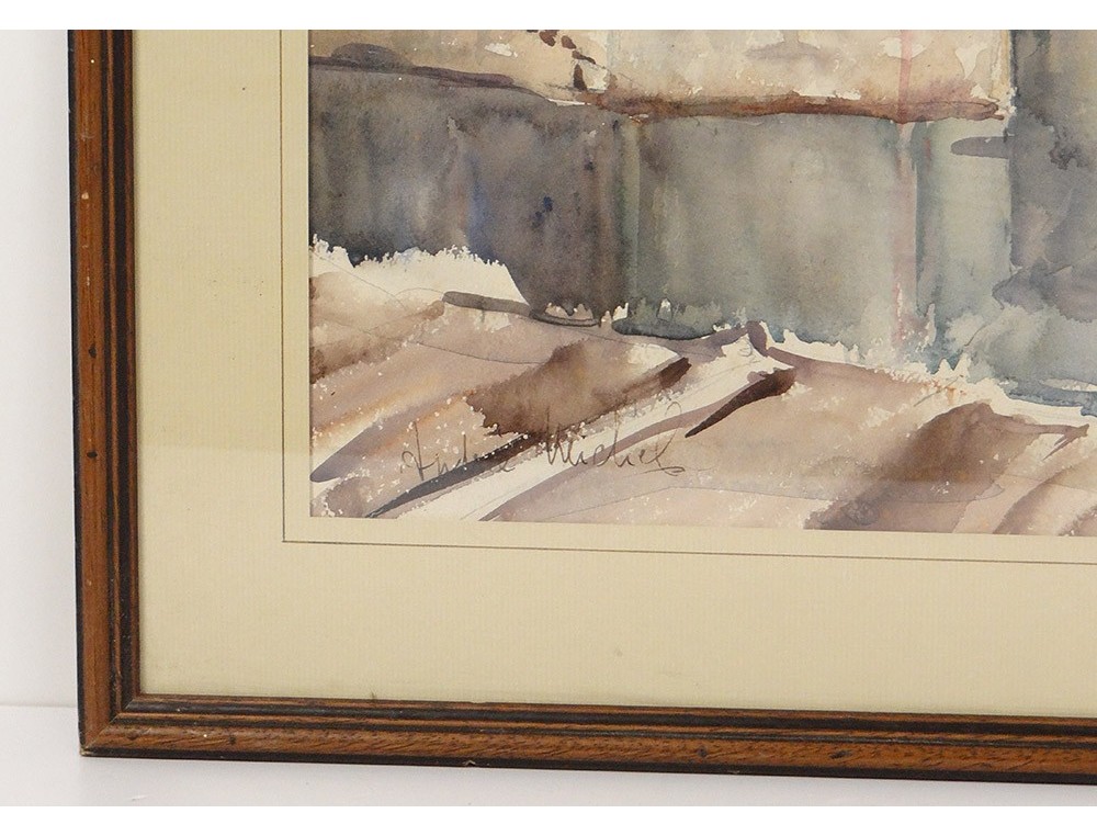 Watercolor Andrée Michel view Pont Marie Paris Ile Saint-Louis Seine ...