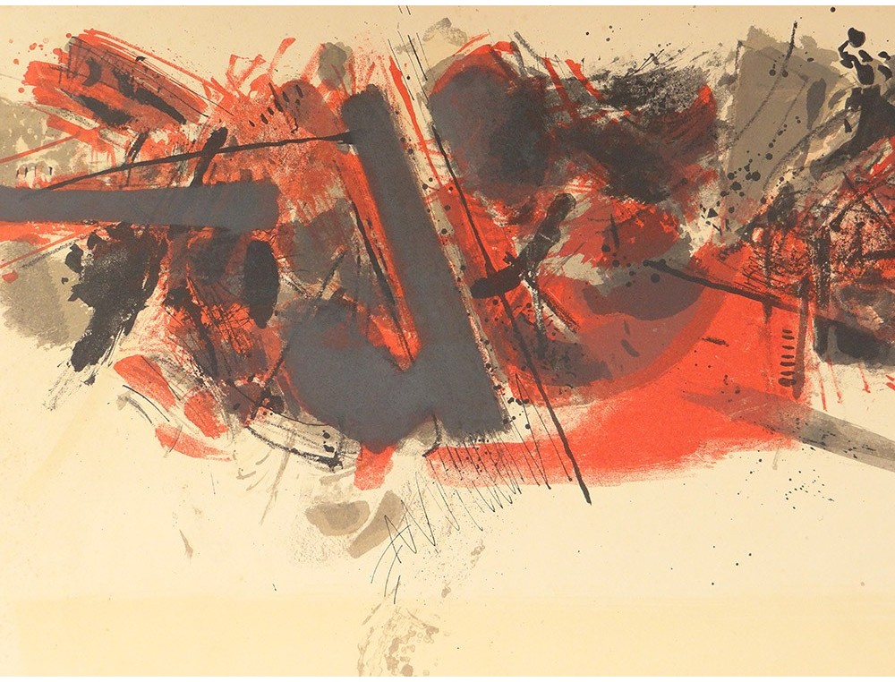 Lithography John Levee abstract composition Proof Artist Van Leyden