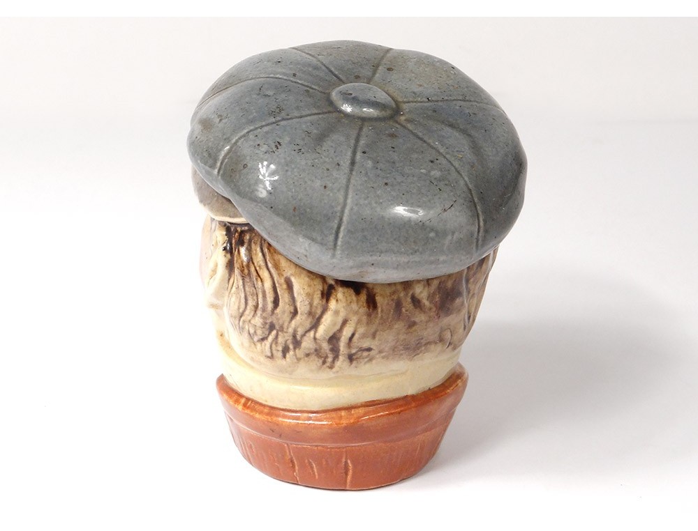 Tobacco man smoking pot head cigar Thulin Belgium XIXth century