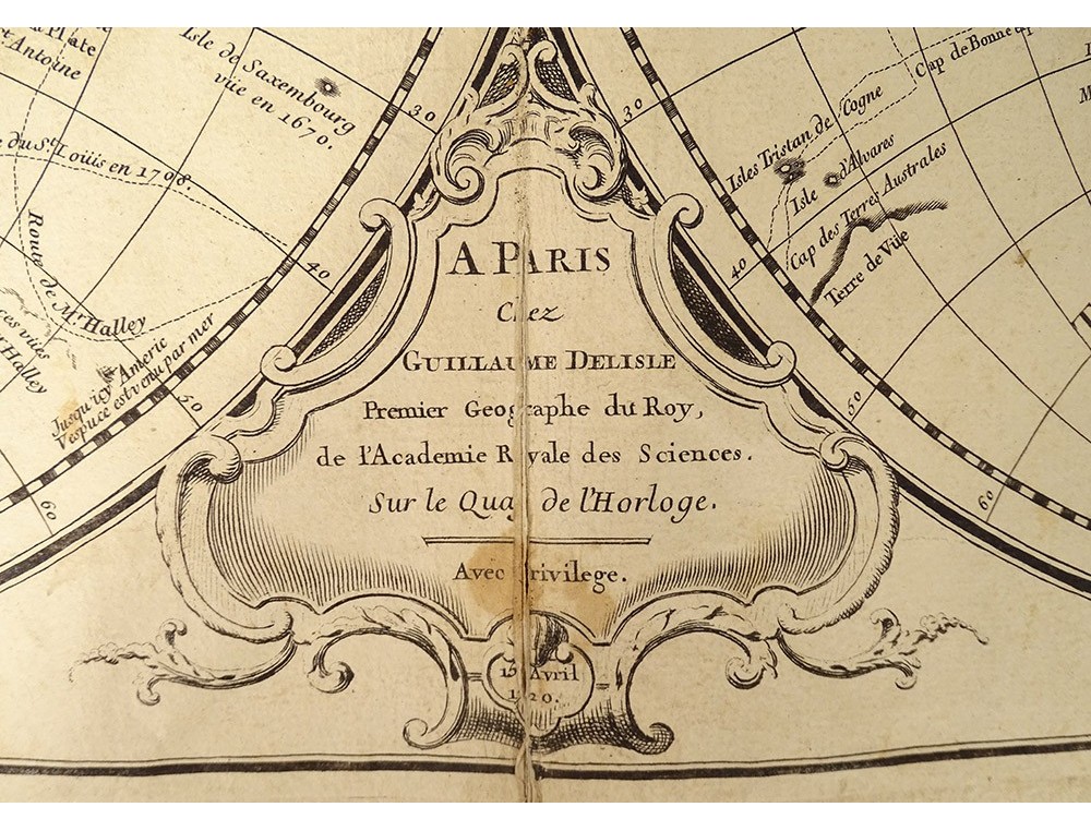Geographical maps Atlas Mappemonde Guillaume Delisle Geographer XVIIIth