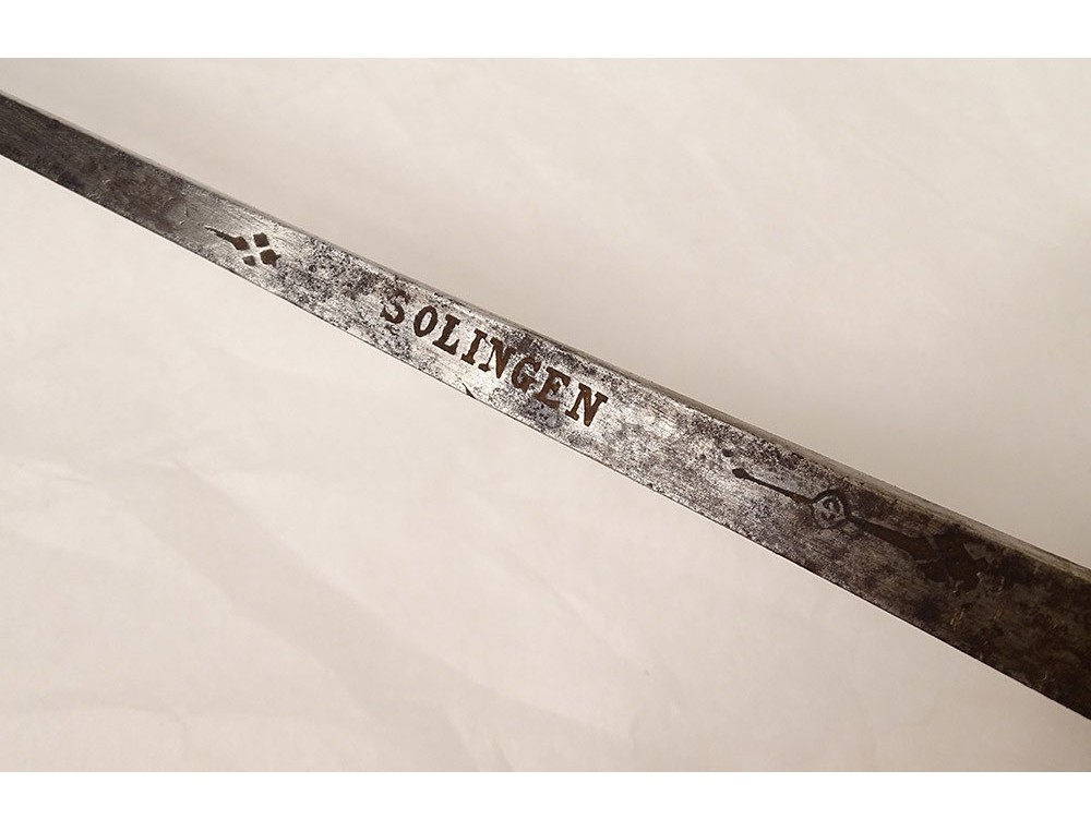 Blade system sword cane signed Solingen 19th century bamboo barrel