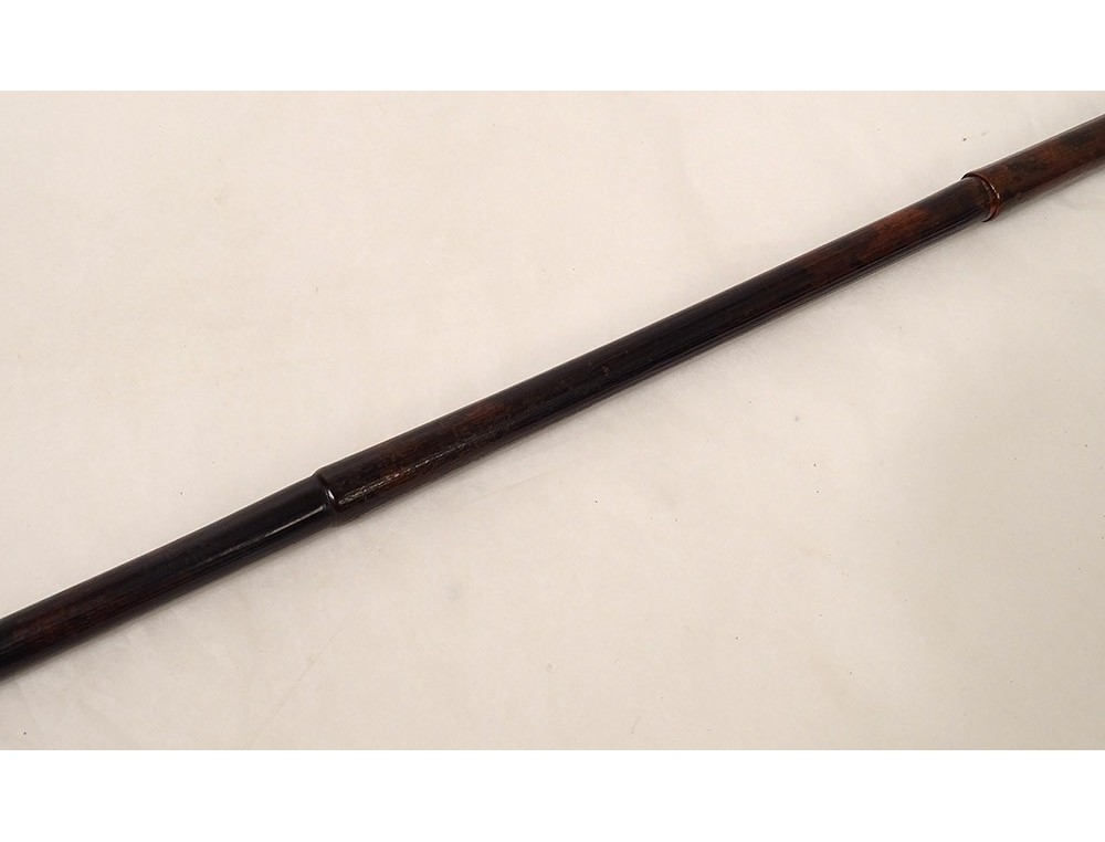 Dagger sword cane with pommel system 6 faces silvered bronze XIXth