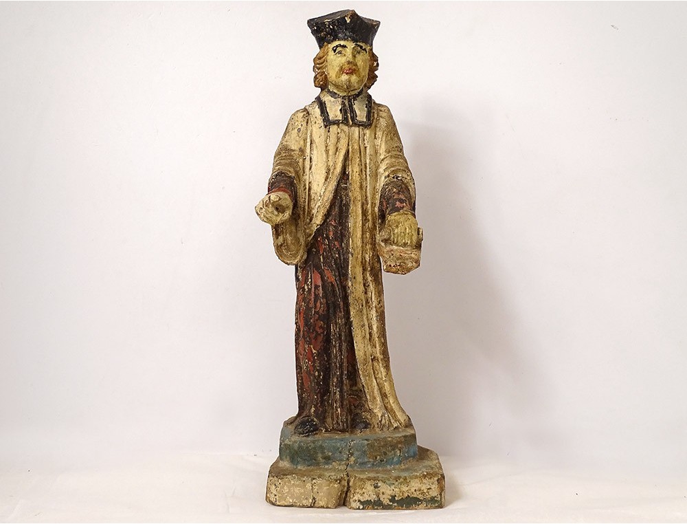 Saint-Yves statue in polychrome carved wood lawyer lawyer eighteenth ...