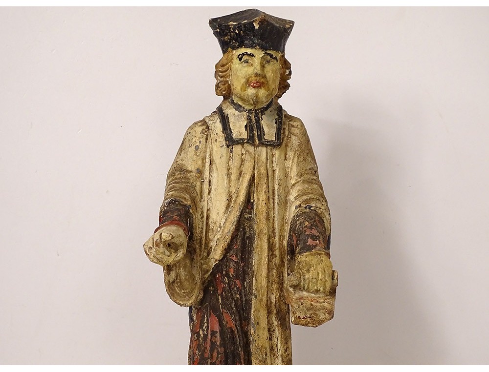 Saint-Yves statue in polychrome carved wood lawyer lawyer eighteenth ...