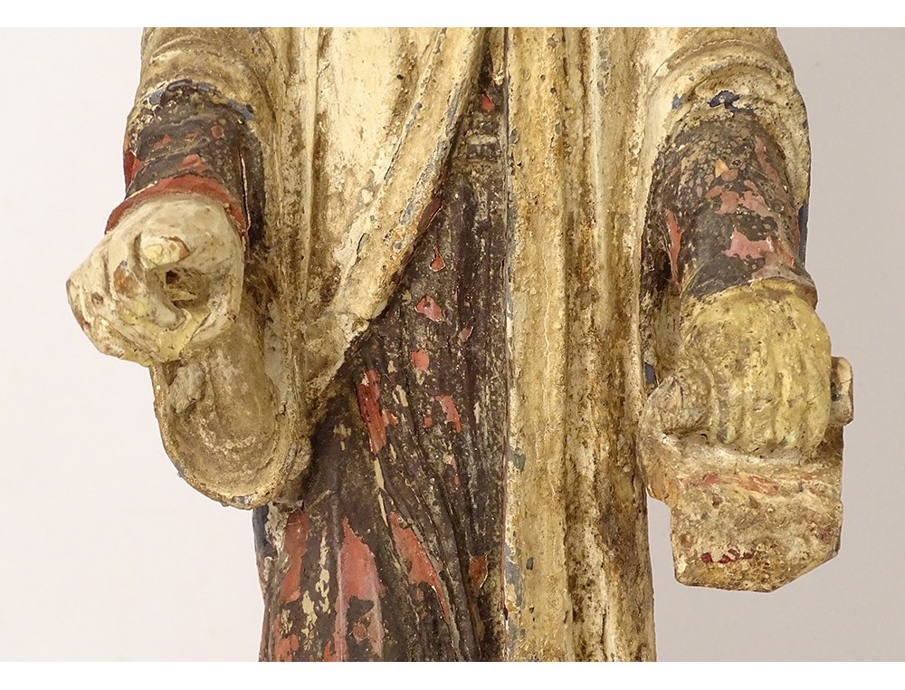 Saint-Yves statue in polychrome carved wood lawyer lawyer eighteenth ...