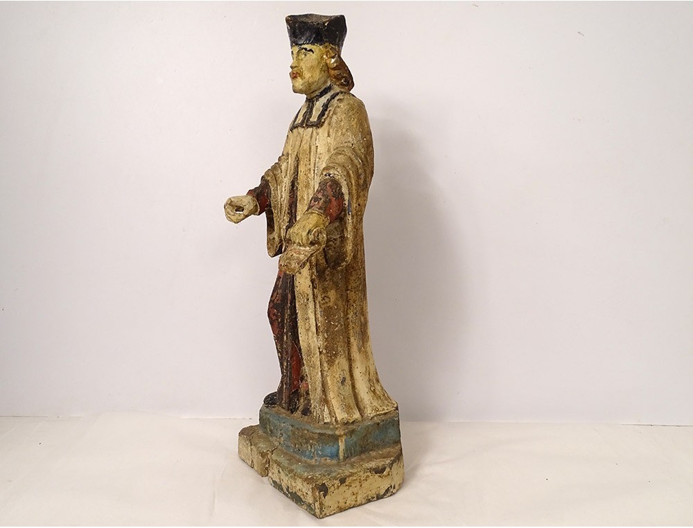 Saint-Yves statue in polychrome carved wood lawyer lawyer eighteenth ...