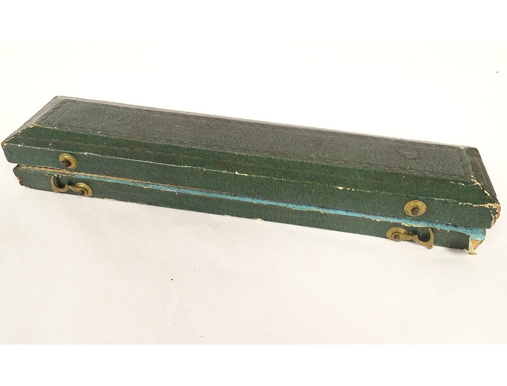 6 solid silver dessert knives Old Man ebony handle 19th century box