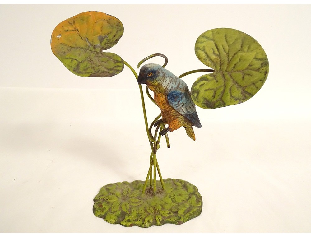 Pique-fleur soliflore lead sculpture Nuremberg parrot cut crystal 19th