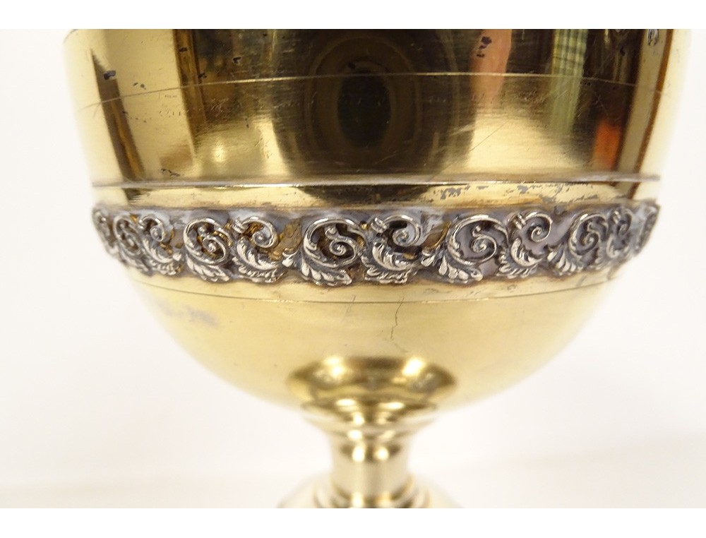 Chalice solid silver vermeil Minerva medallions Virgin Jesus Christ ...