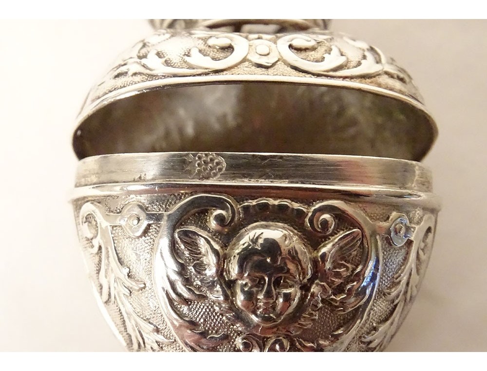 Reliquary heart pendant box, crowned silver, Augsburg, Germany, 19th ...