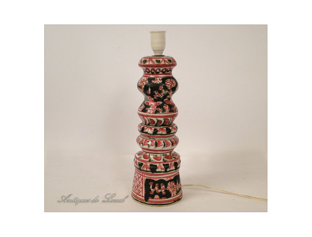 Foot lamp Quimper Sandstone Keraluc Yvain 20th