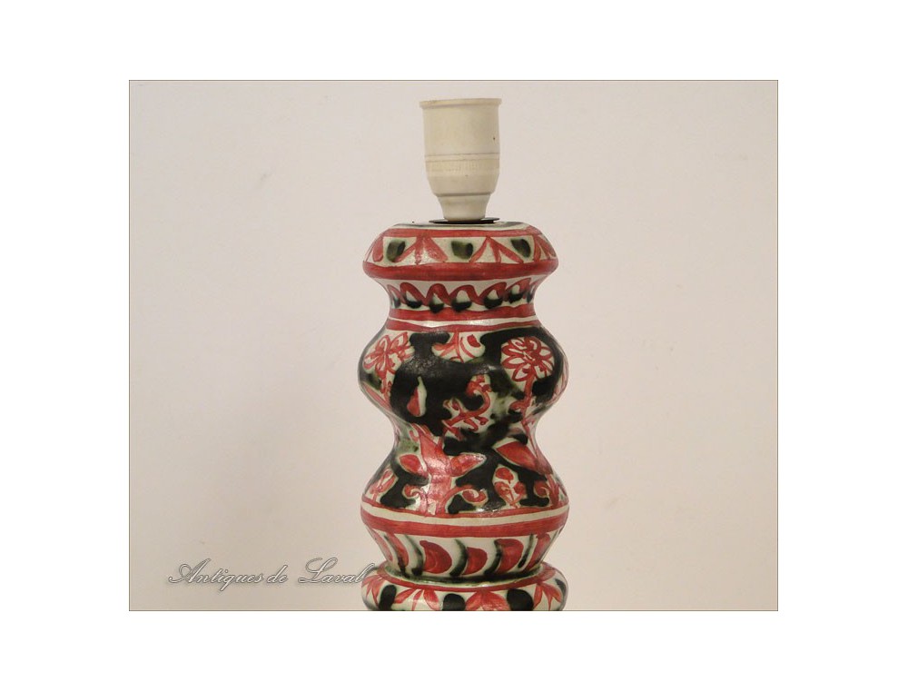 Foot lamp Quimper Sandstone Keraluc Yvain 20th