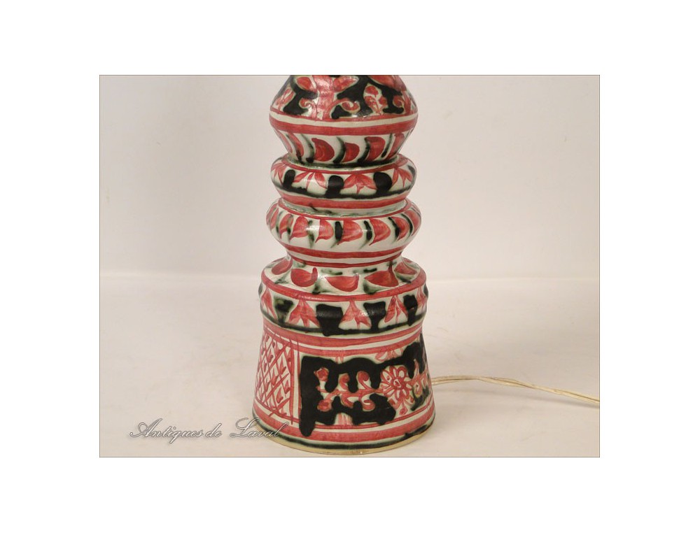 Foot lamp Quimper Sandstone Keraluc Yvain 20th