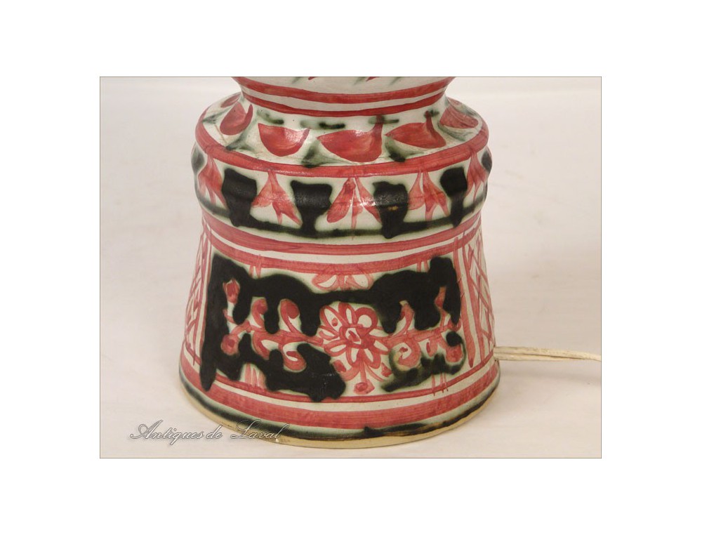 Foot lamp Quimper Sandstone Keraluc Yvain 20th