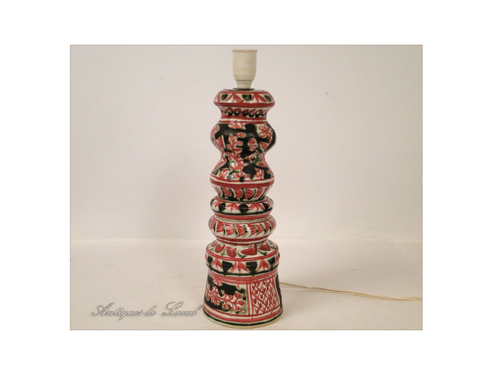 Foot lamp Quimper Sandstone Keraluc Yvain 20th