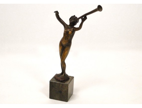 Woman sculpture statue marble antique bronze trumpet nineteenth More