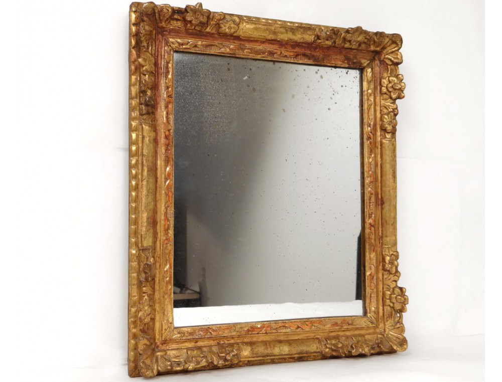 Carved wooden mirror frame golden flowers frame ice Regency eighteenth ...