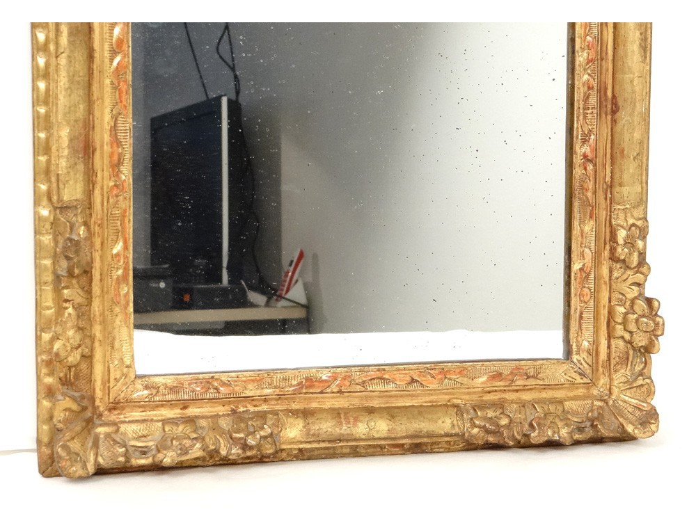 Carved wooden mirror frame golden flowers frame ice Regency eighteenth ...