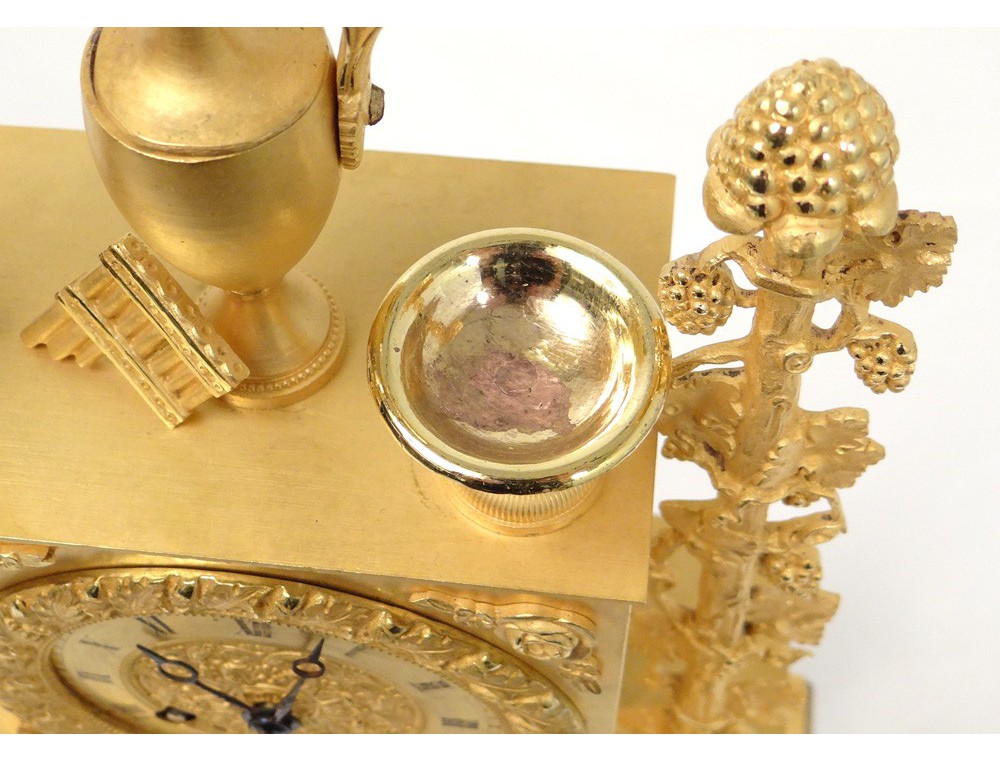 Rare pendulum gilt bronze vine woman musician amphora nineteenth ...