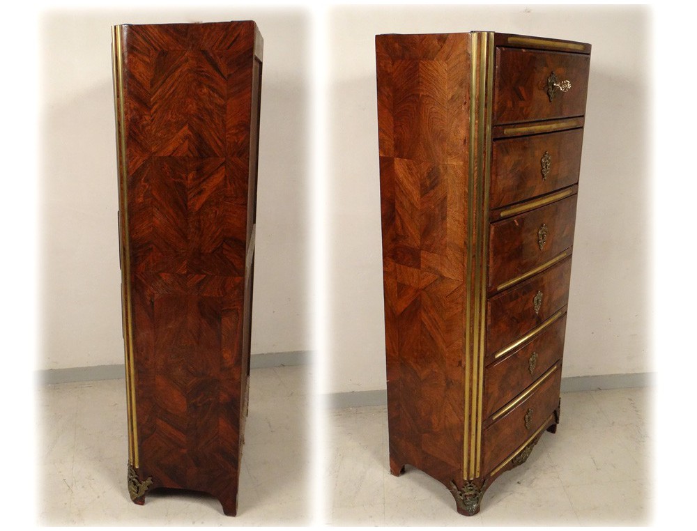 Chest Regency rosewood gilt bronze marble shells eighteenth century