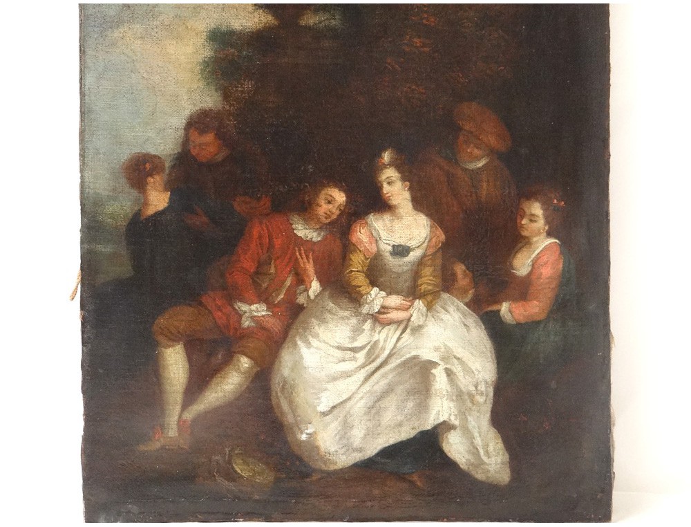 HST table scene gallant characters torque landscape painting eighteenth ...