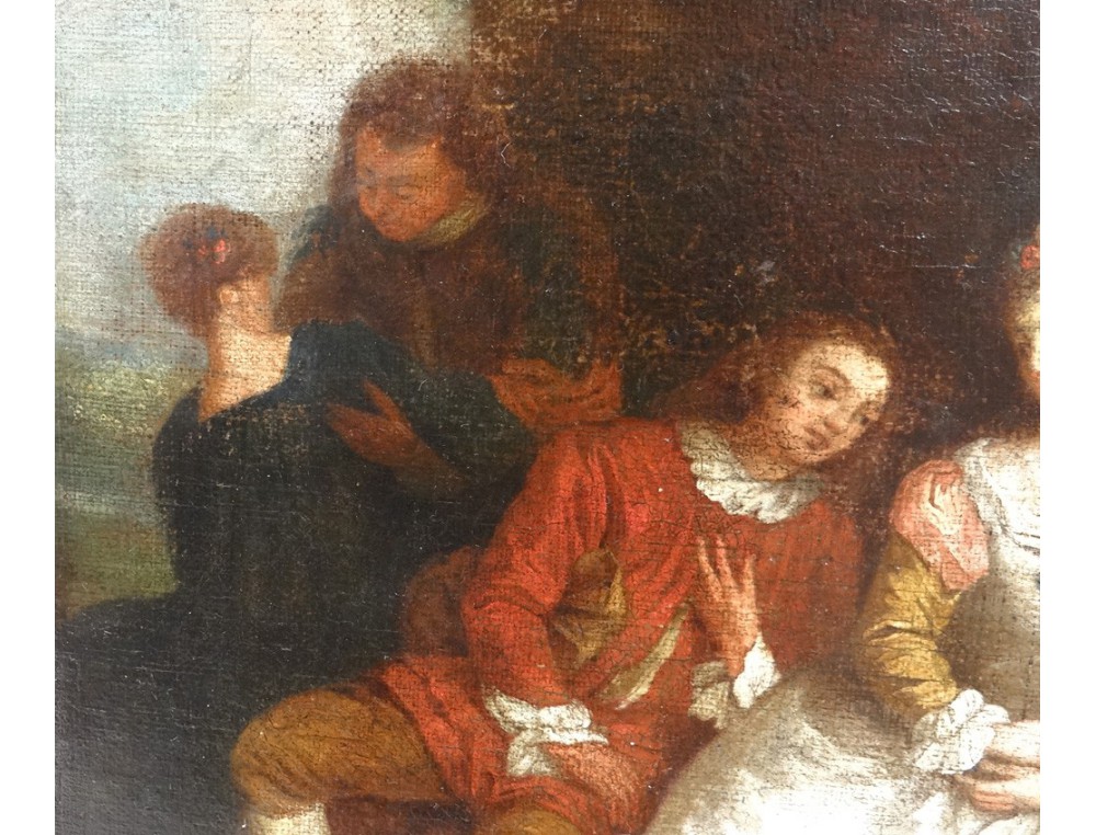 HST table scene gallant characters torque landscape painting eighteenth ...