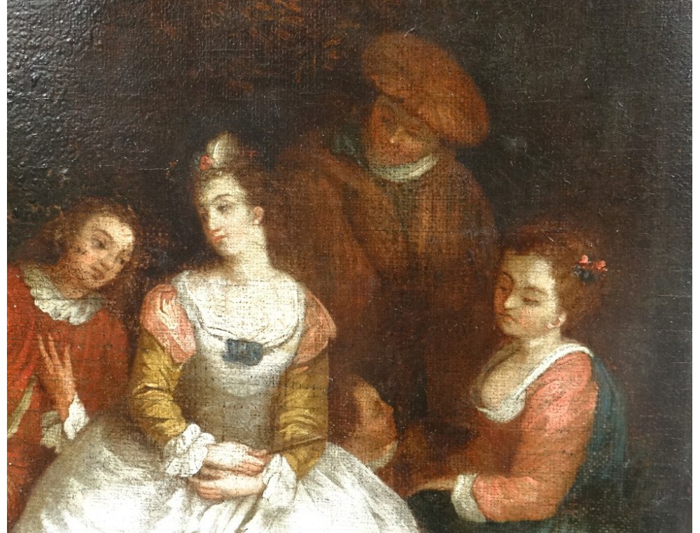 HST table scene gallant characters torque landscape painting eighteenth ...