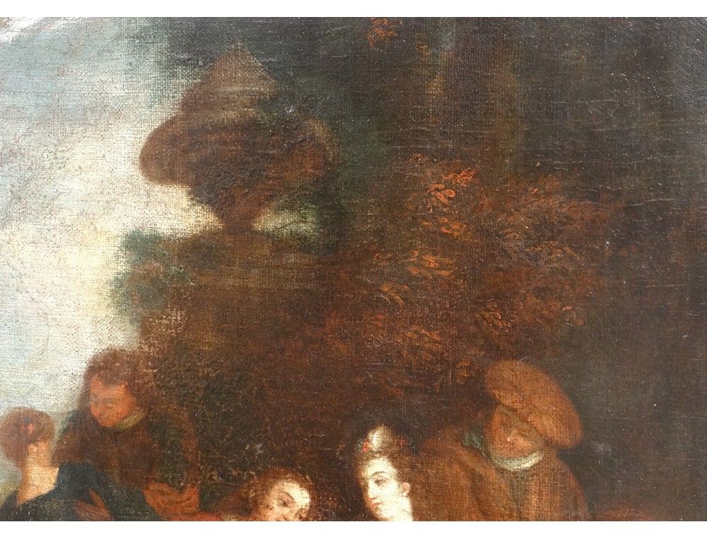 HST table scene gallant characters torque landscape painting eighteenth ...