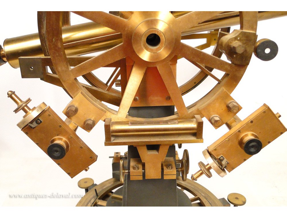 Lacquered portable azimuth circle, Brunner Paris, 19th century