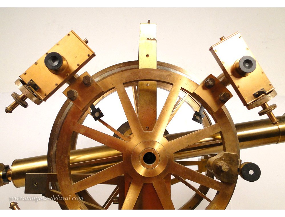 Lacquered portable azimuth circle, Brunner Paris, 19th century