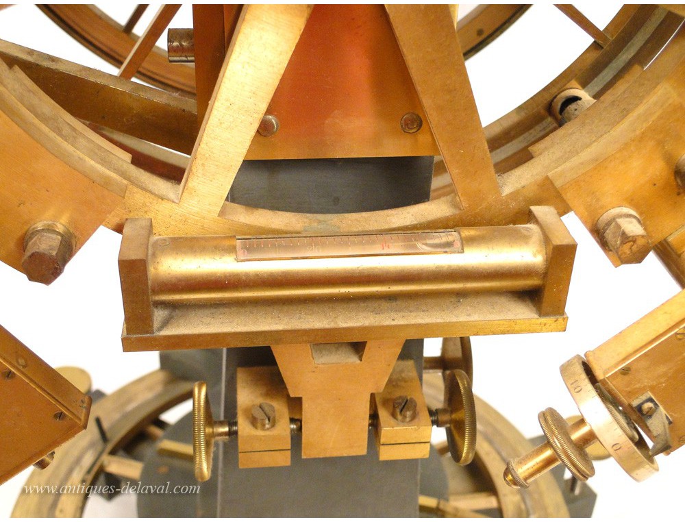 Lacquered portable azimuth circle, Brunner Paris, 19th century
