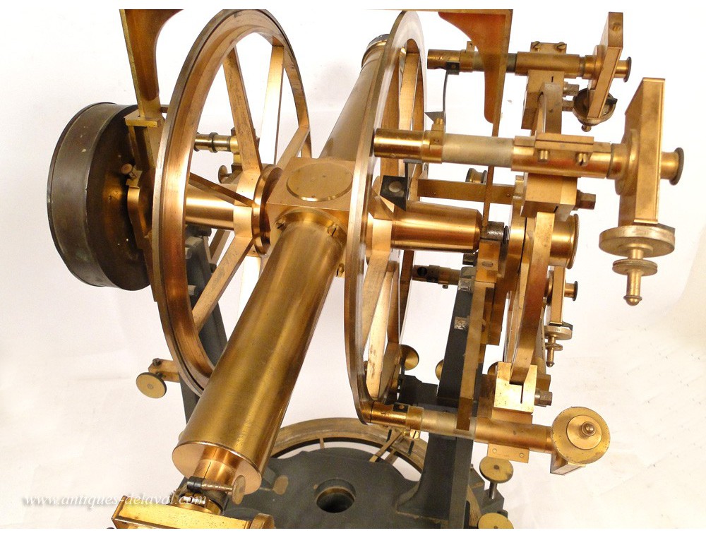 Lacquered portable azimuth circle, Brunner Paris, 19th century