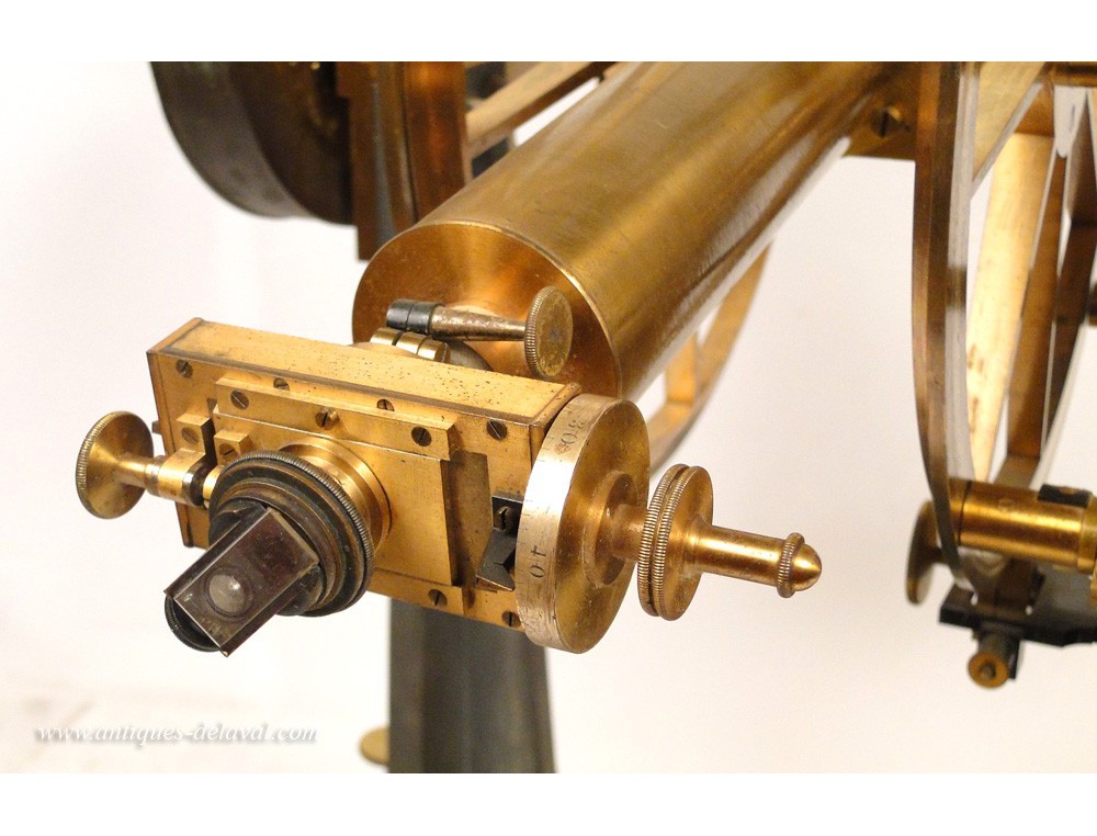 Lacquered portable azimuth circle, Brunner Paris, 19th century