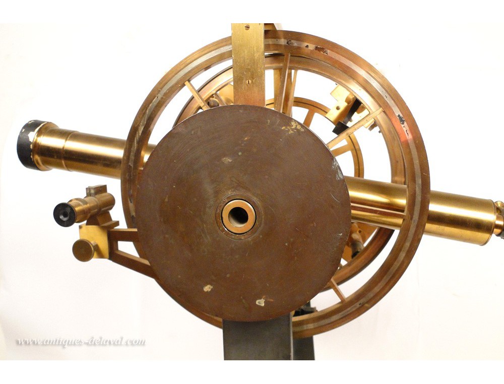 Lacquered portable azimuth circle, Brunner Paris, 19th century