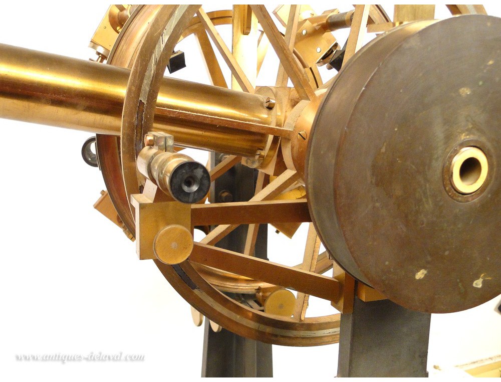 Lacquered portable azimuth circle, Brunner Paris, 19th century