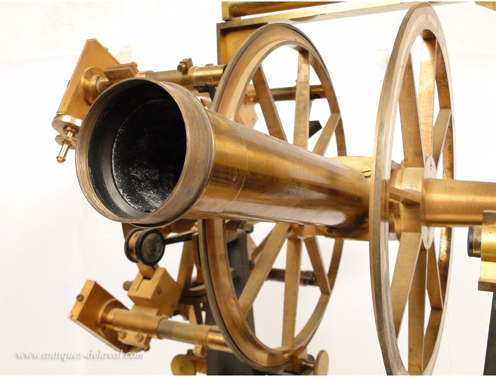 Lacquered portable azimuth circle, Brunner Paris, 19th century