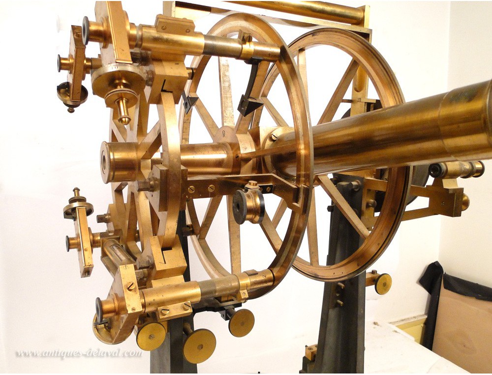 Lacquered portable azimuth circle, Brunner Paris, 19th century