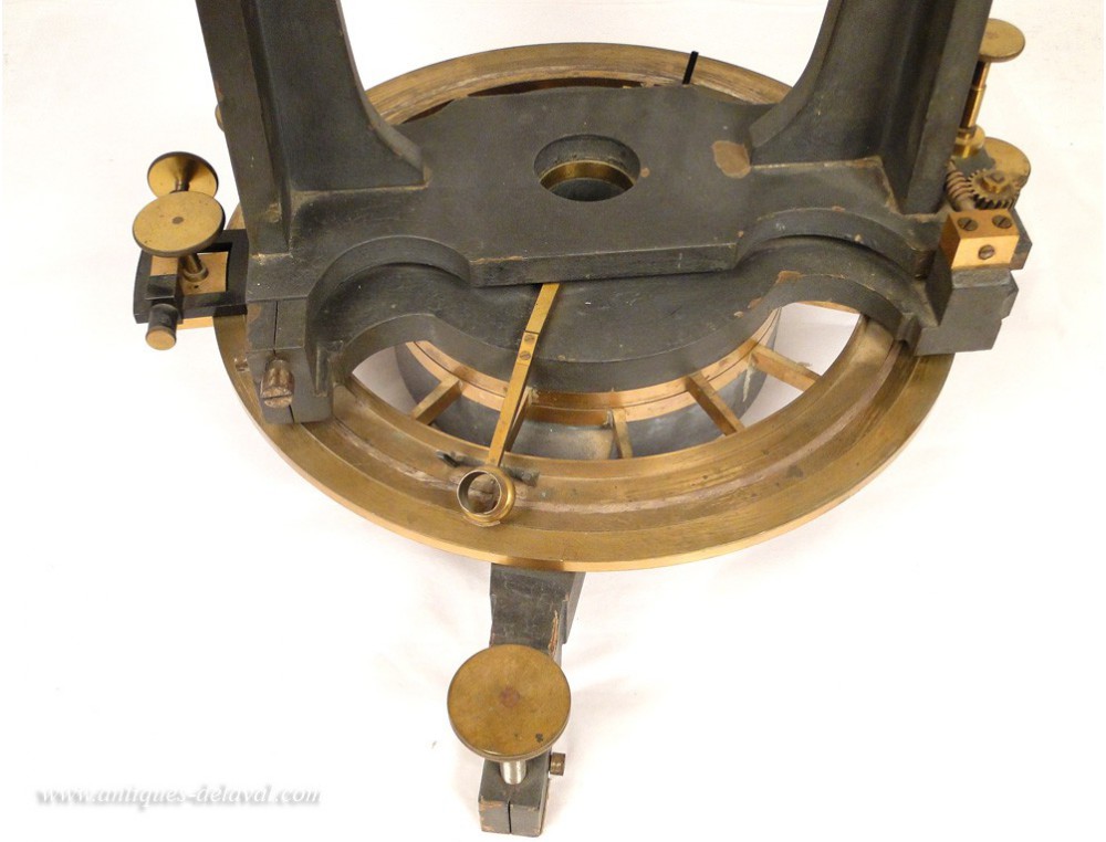 Lacquered portable azimuth circle, Brunner Paris, 19th century
