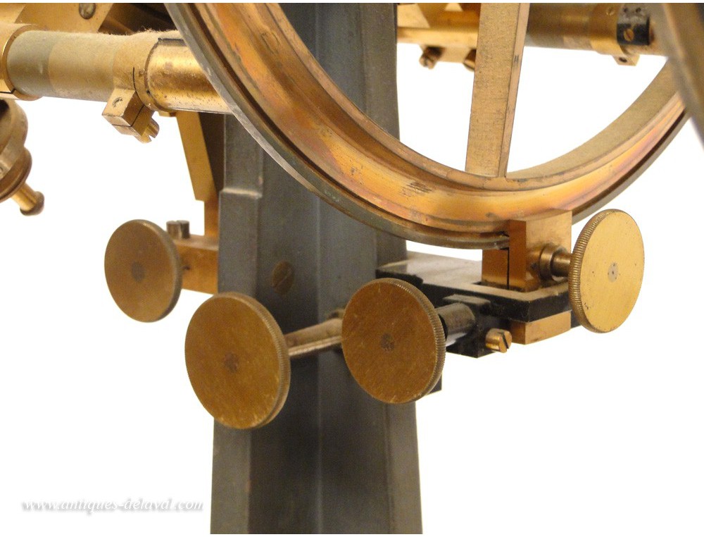 Lacquered portable azimuth circle, Brunner Paris, 19th century