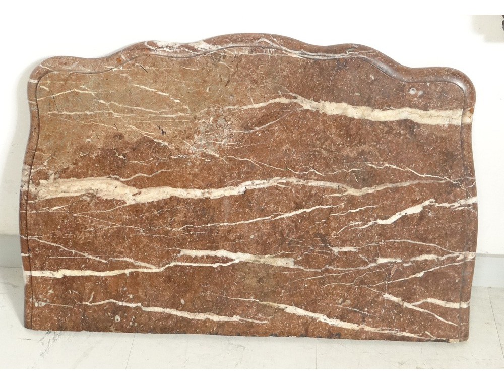 Little Louis XV carved oak console shell royal red marble XVIII