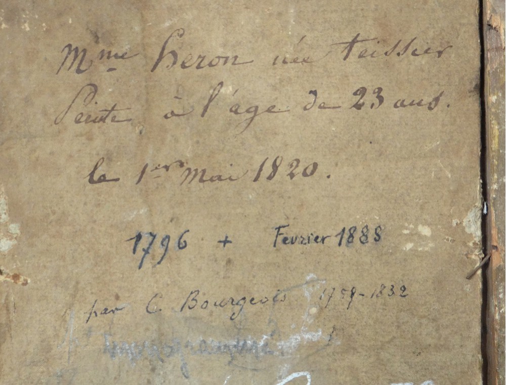 Pair HSP tables portraits man woman XIX Charles Bourgeois