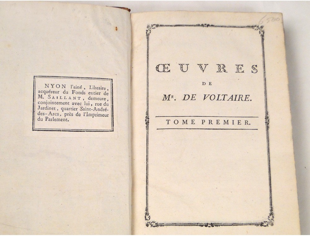 39 Books of the works of Voltaire, 18th