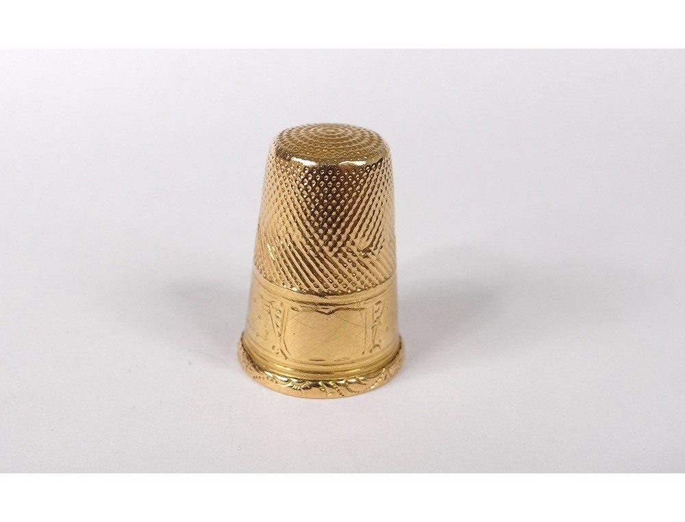 Thimble 18k solid gold eagle head Napoleon III XIXth 7,05gr thimble