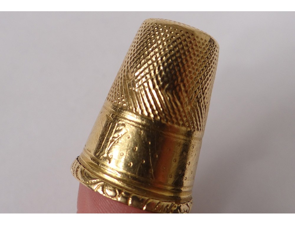 Thimble 18k solid gold eagle head Napoleon III XIXth 7,05gr thimble